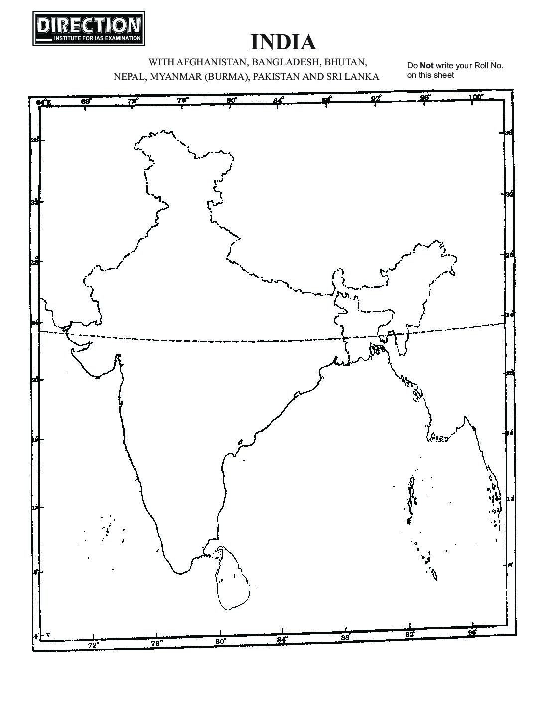 BLANK MAP - Direction Institute for Geography Optional
